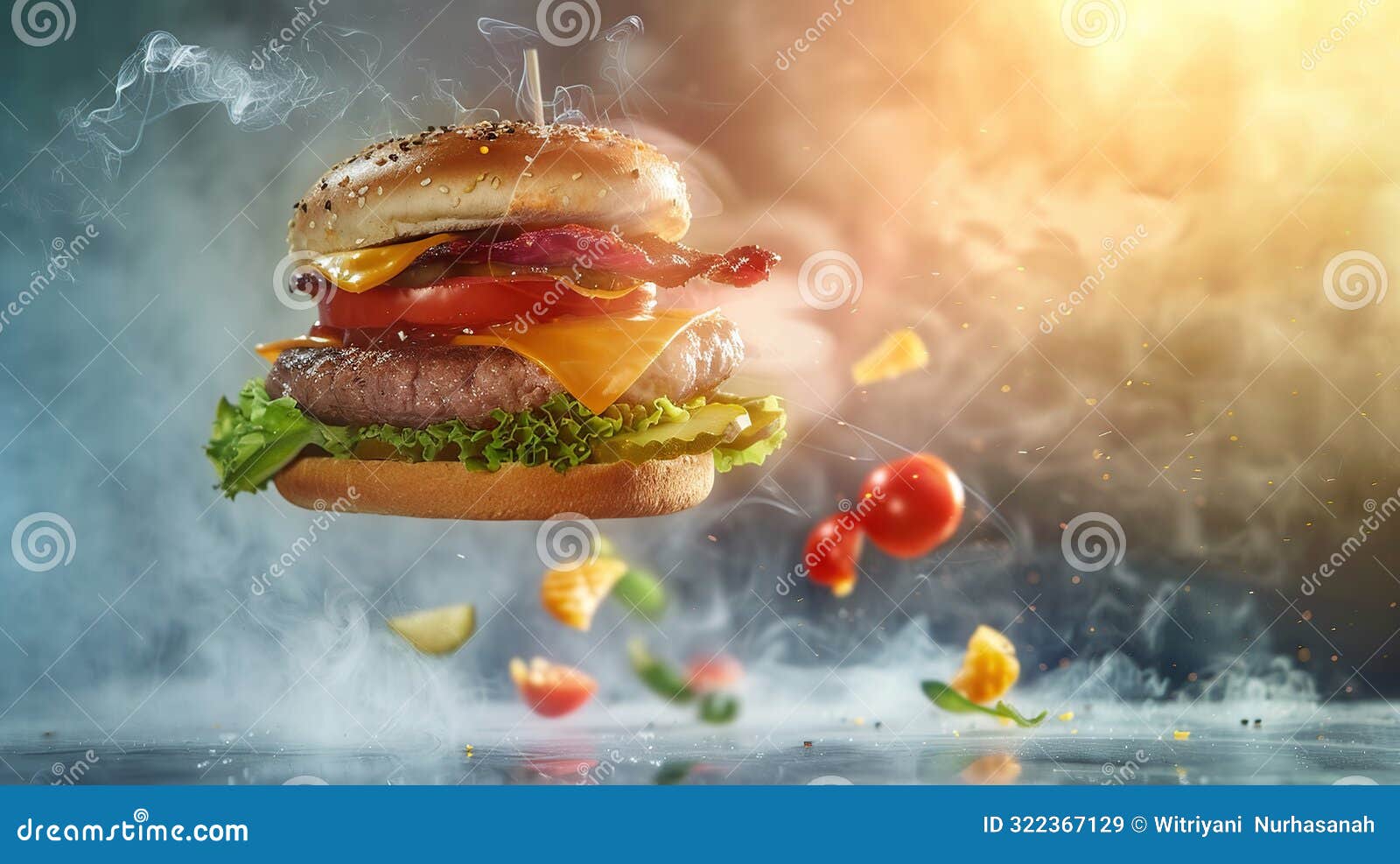 Levitate Exploded Complete Grilled Beef Burger, Chesse, Bake,vegtable ...