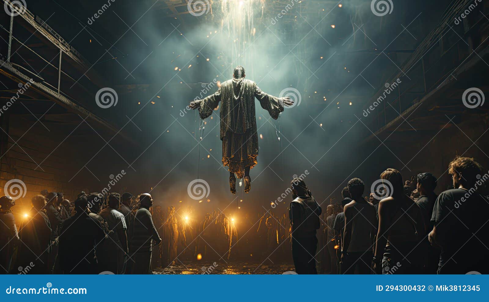 Levitating angelic figure. stock illustration. Illustration of ethereal ...