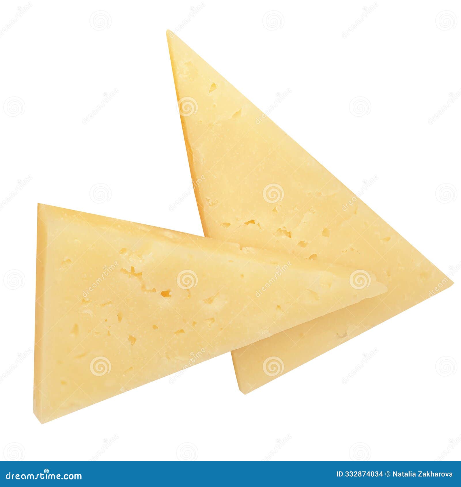 Levitating Cheese Triangle Pieces Isolated on White Background. Swiss ...