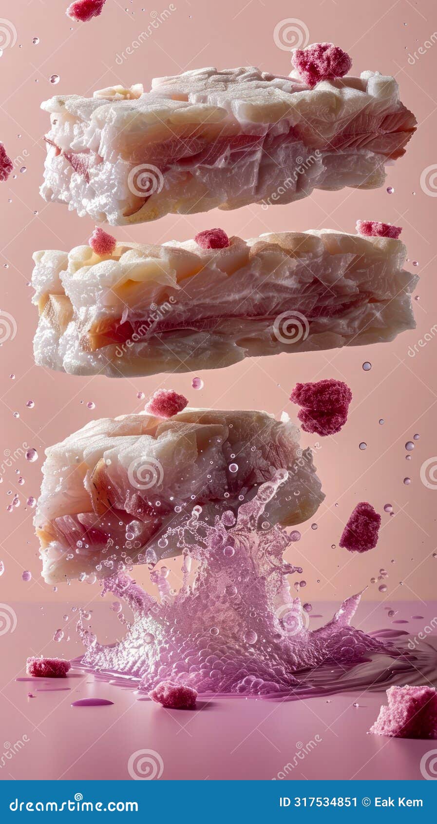 Levitating Chocolate Bar Post Crash On White Background For Striking ...