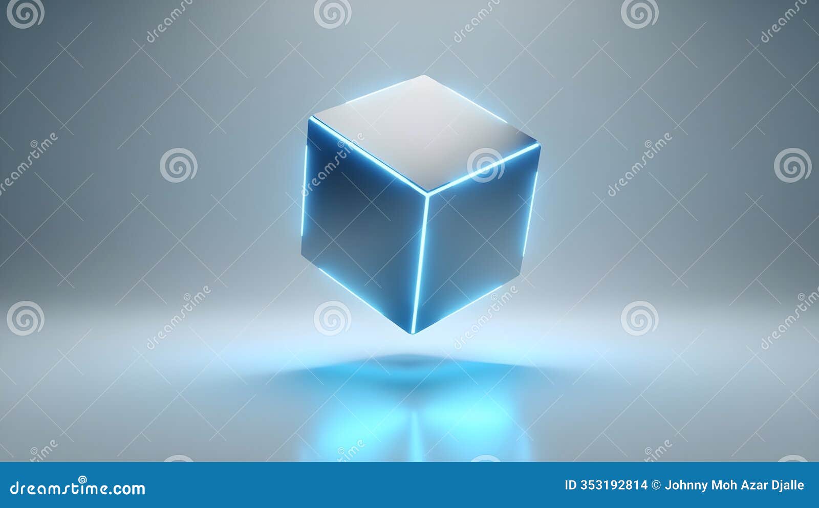 A Levitating Cube with Glowing Edges, Representing Structure and Design ...