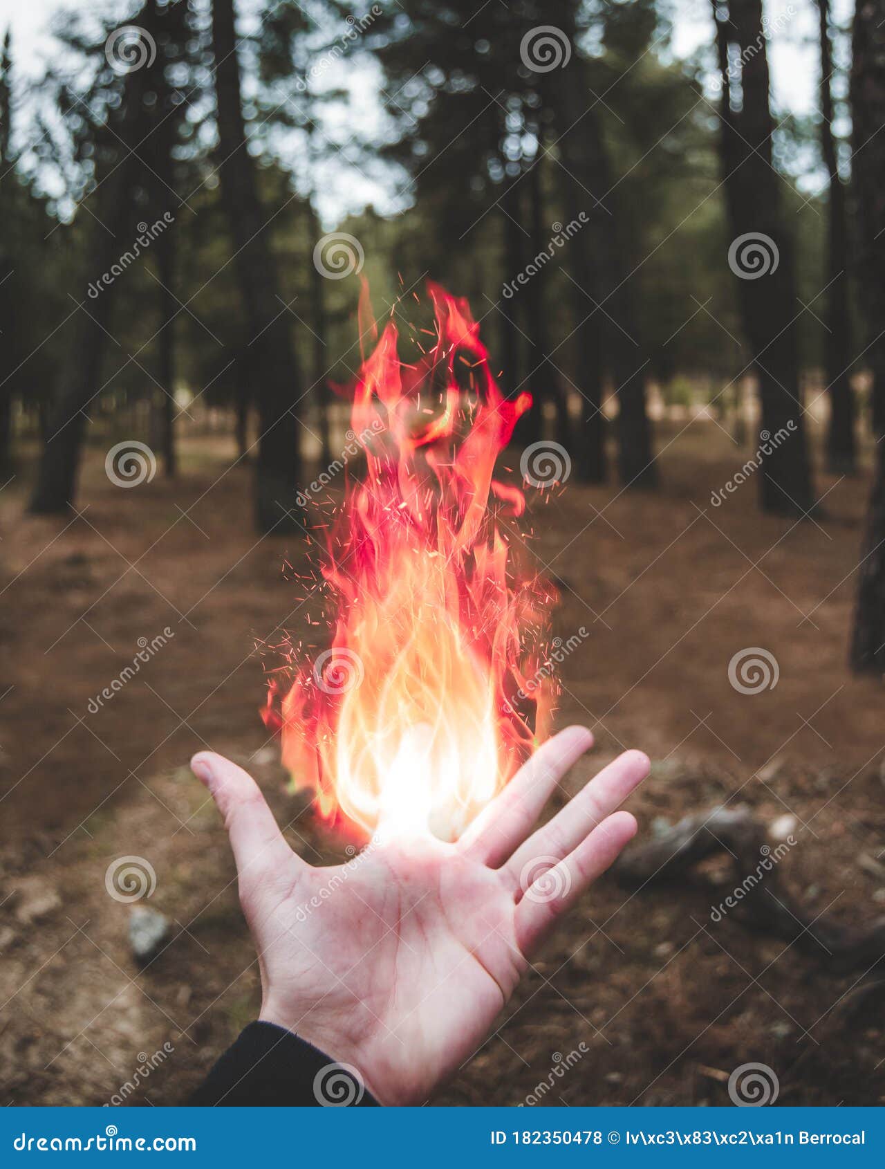 Levitating Fire Flame on a Hand Stock Photo - Image of ancient, flame ...