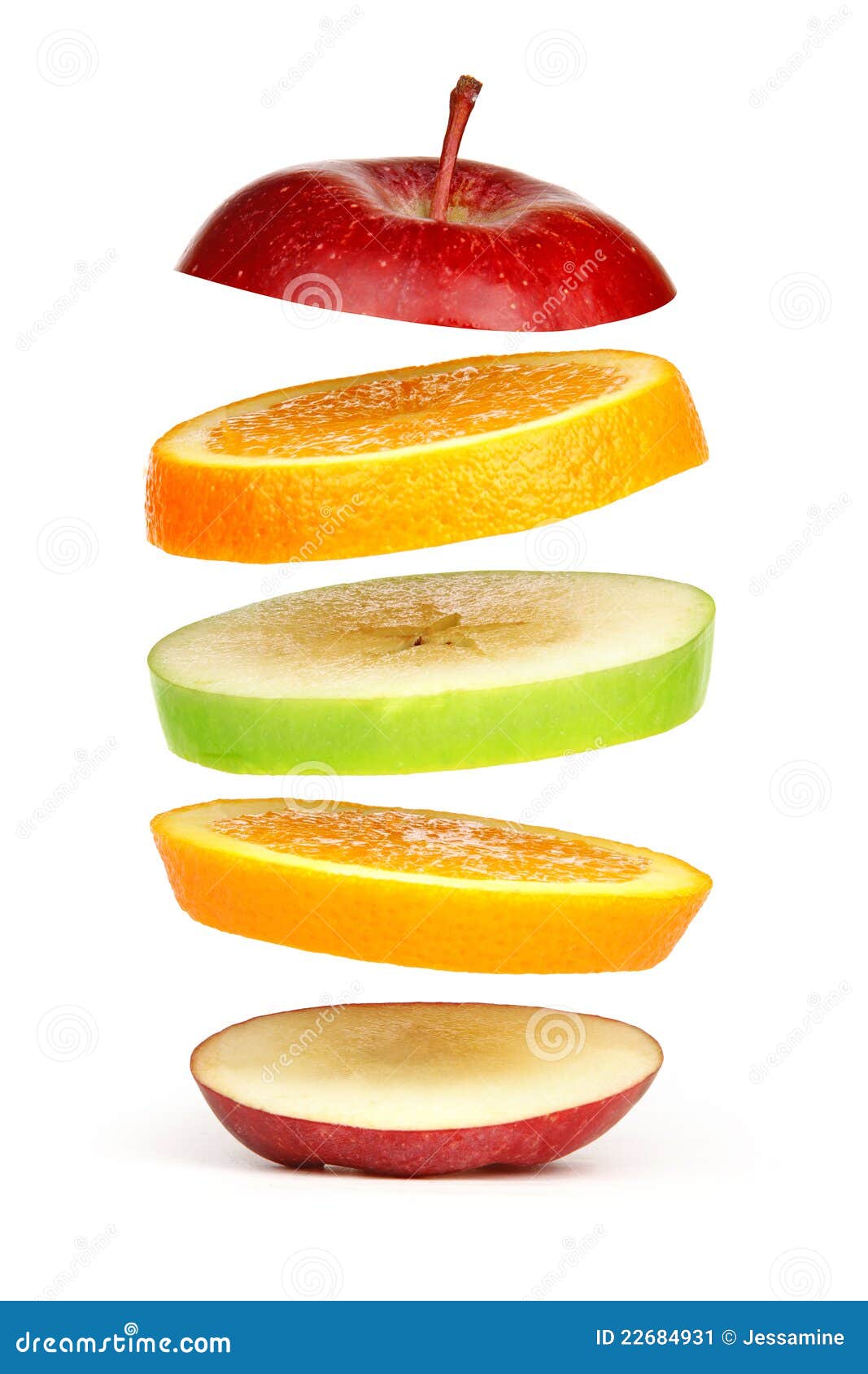 Levitating Fresh Sliced Fruit Stock Image - Image of hunger, colorful ...