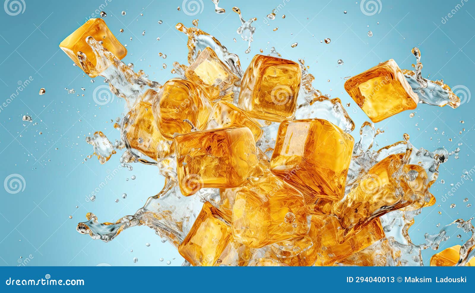 Levitating Ice Cubes. Generative AI Stock Illustration - Illustration ...