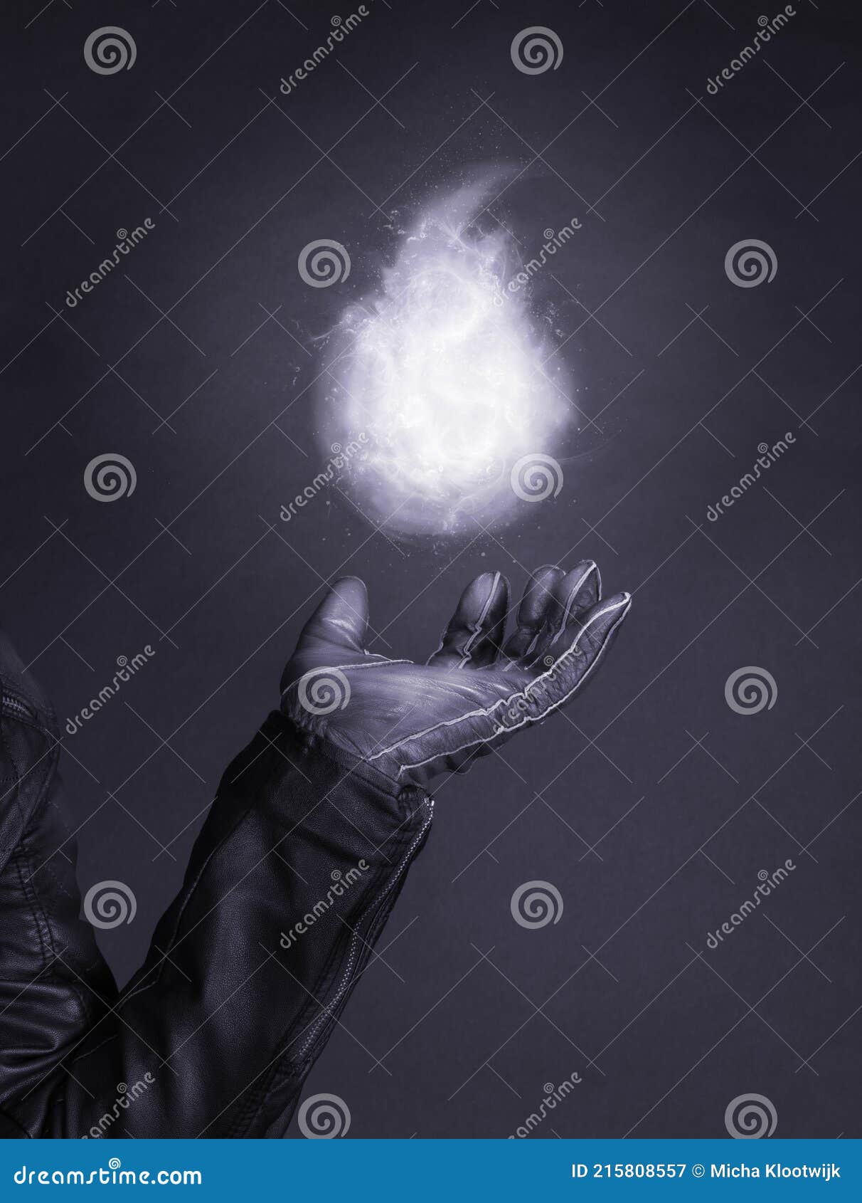Levitating Magic Fire Flame on a Special Glove Stock Image - Image of ...