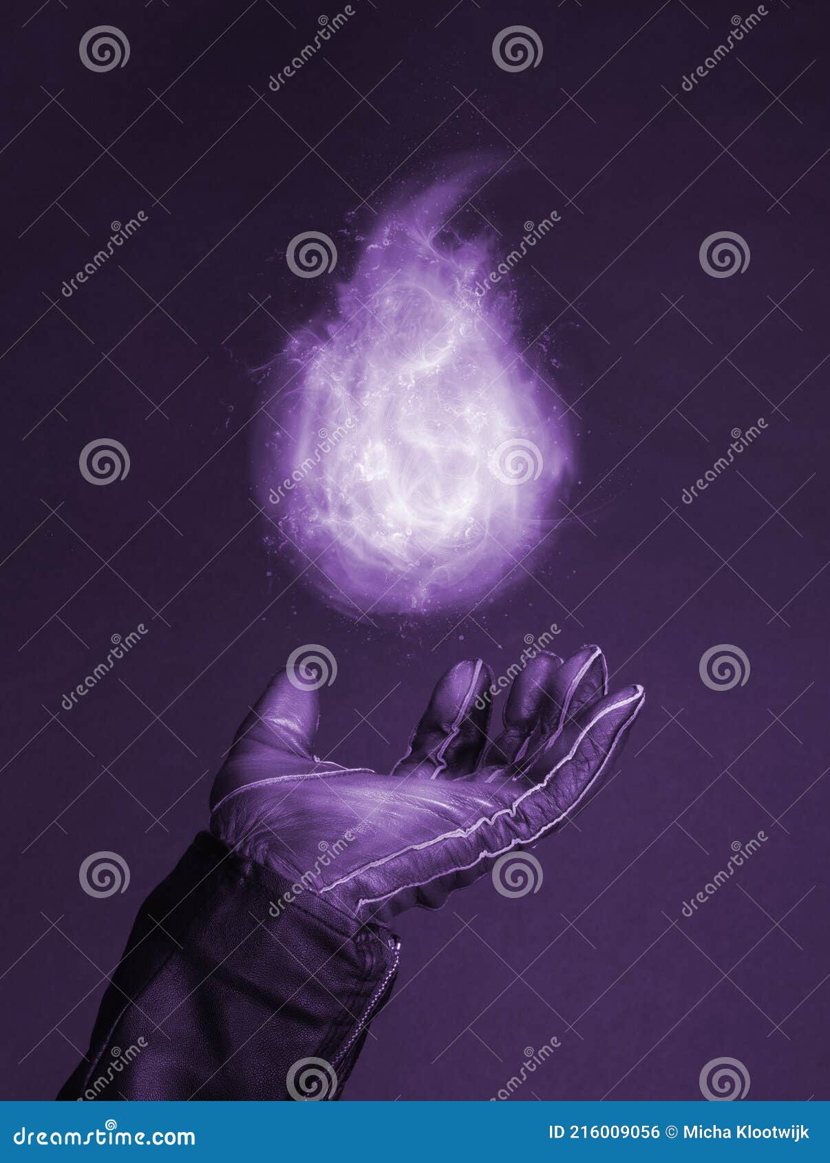 Levitating Magic Fire Flame on a Special Glove Stock Photo - Image of ...