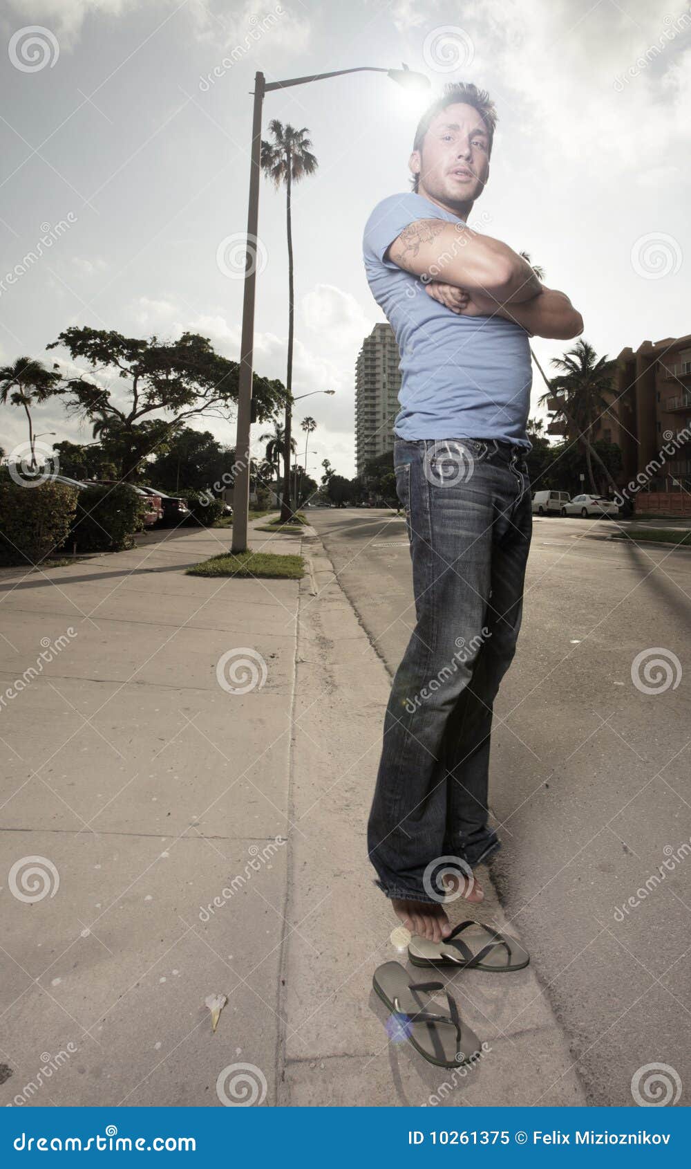 Levitating man stock image. Image of flipflops, caucasian - 10261375