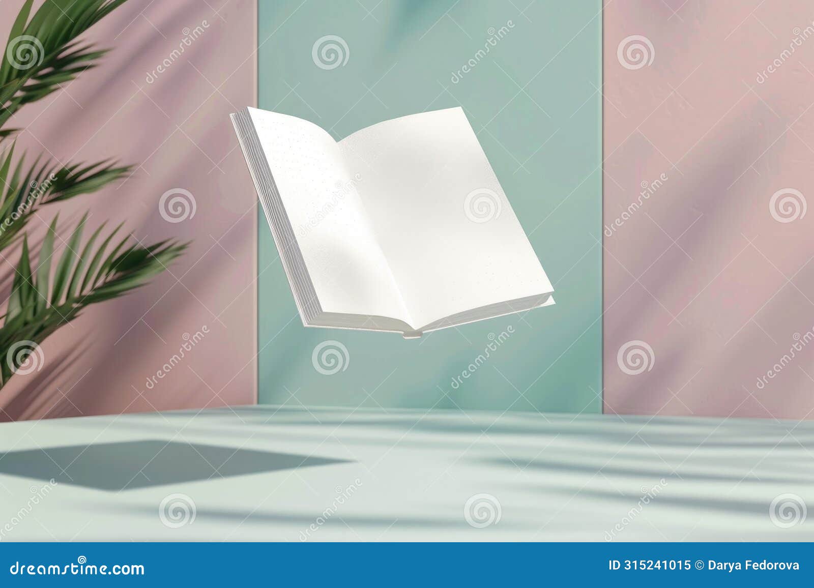 Levitating Open Book on Pastel Background - Conceptual Imagery Stock ...