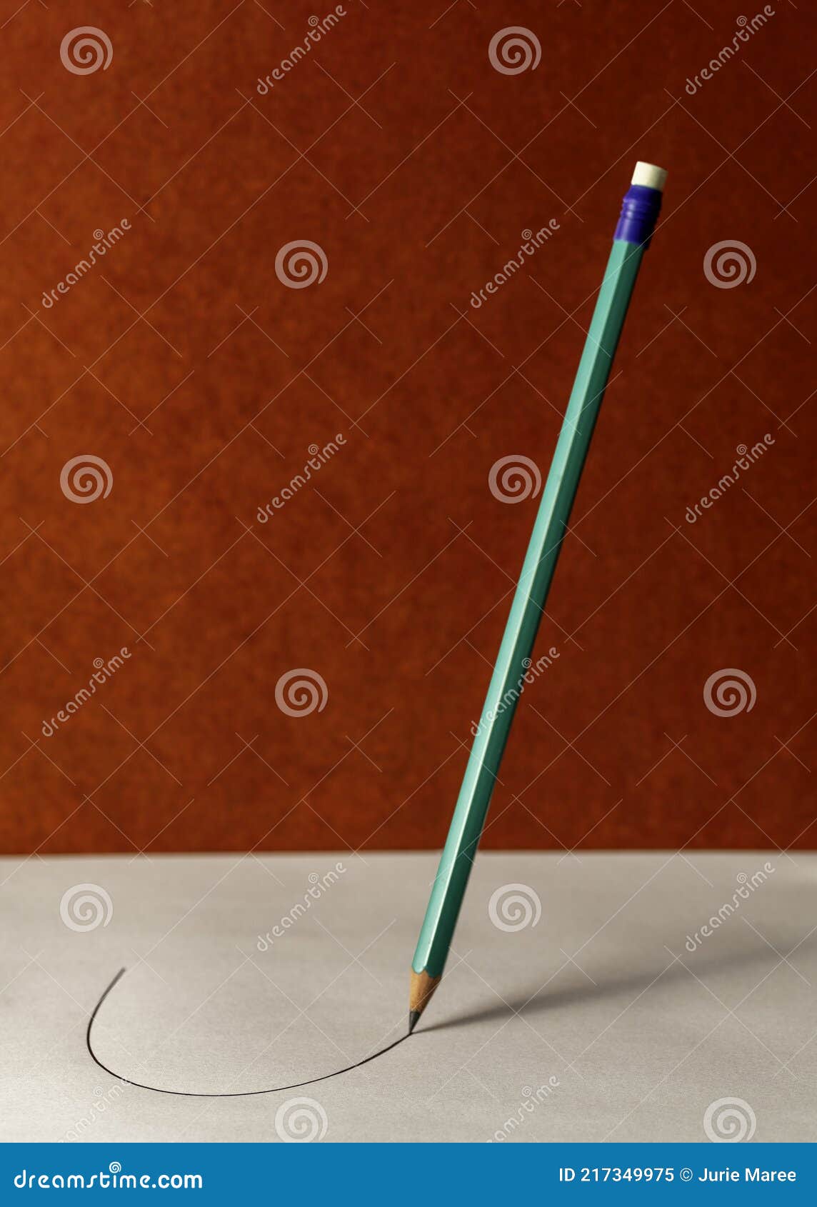 A Levitating Pencil Drawing a Curve. Stock Image - Image of concept ...