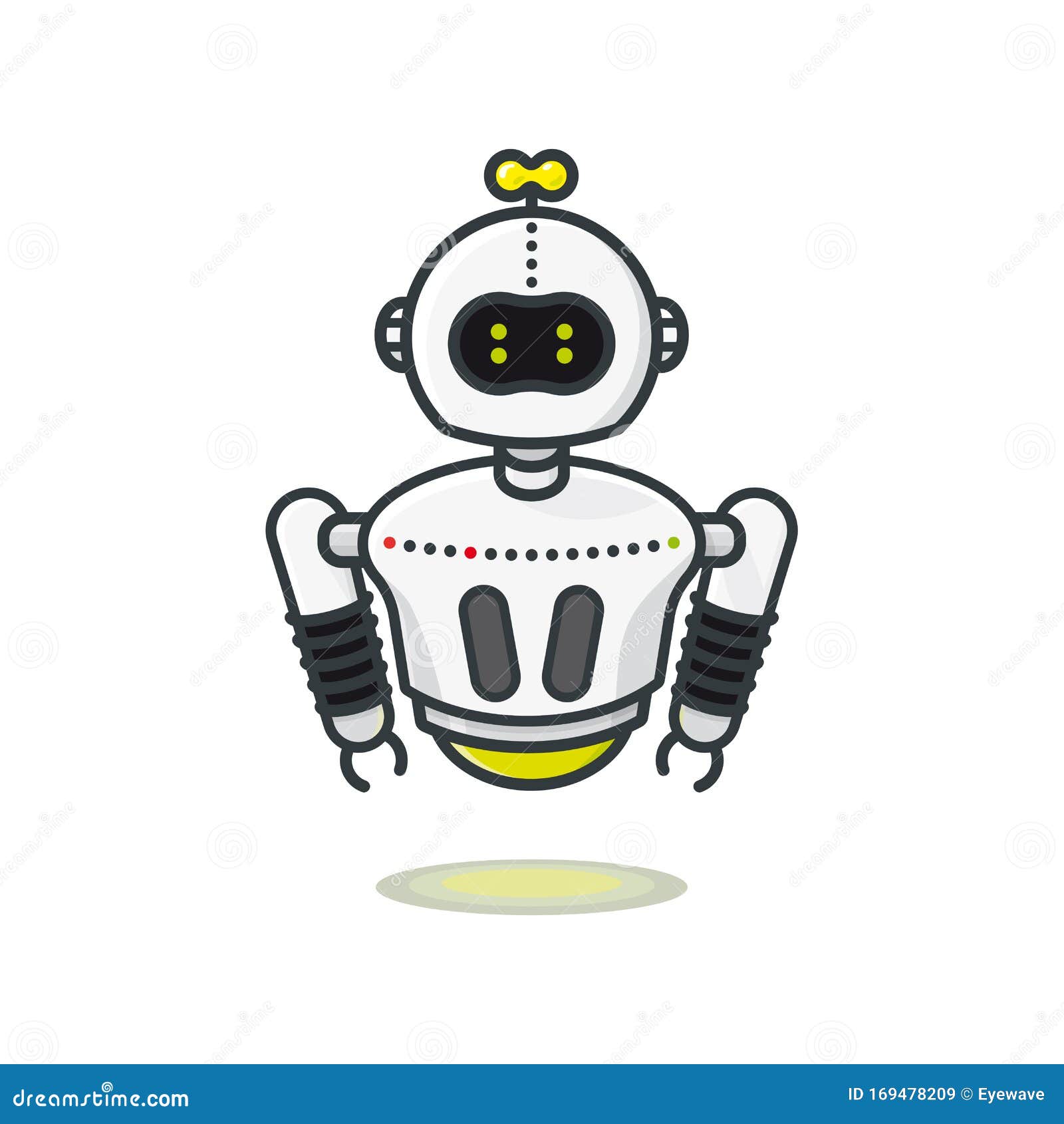 Levitating Robot Science Fiction Vector Illustration Stock Vector ...