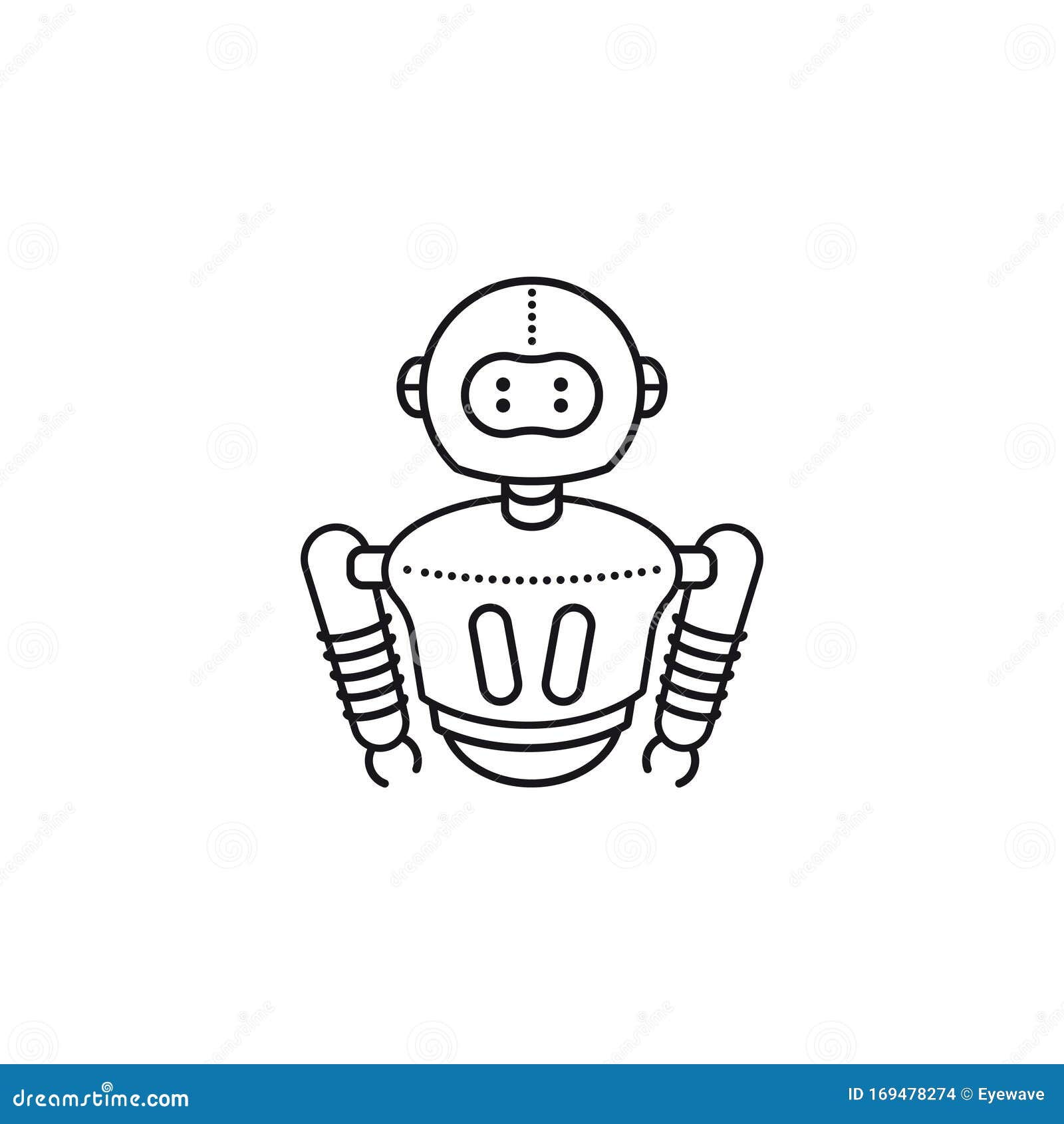 Levitating Robot Vector Icon. Science Fiction Symbol Stock Vector ...