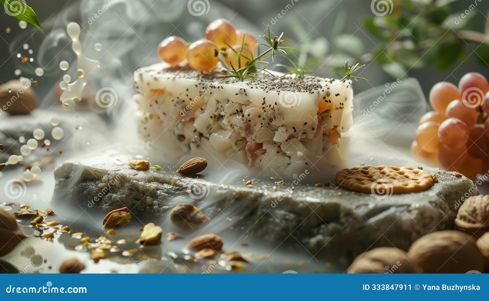 Levitating Slice of Herbed Goat Cheese Log with Roasted Grape ...