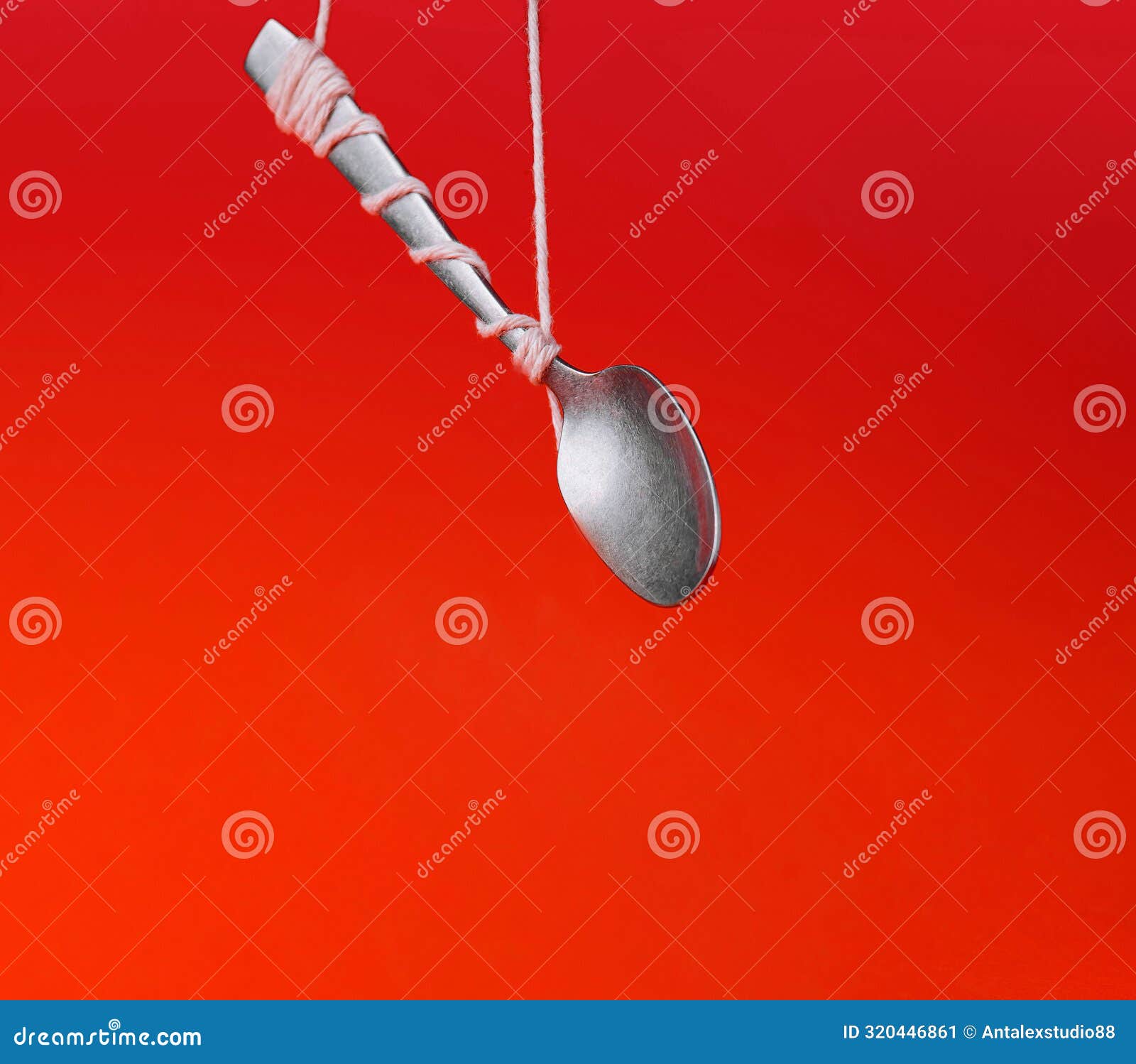 Levitating Spoon on Red Background Stock Image - Image of kitchen, life ...