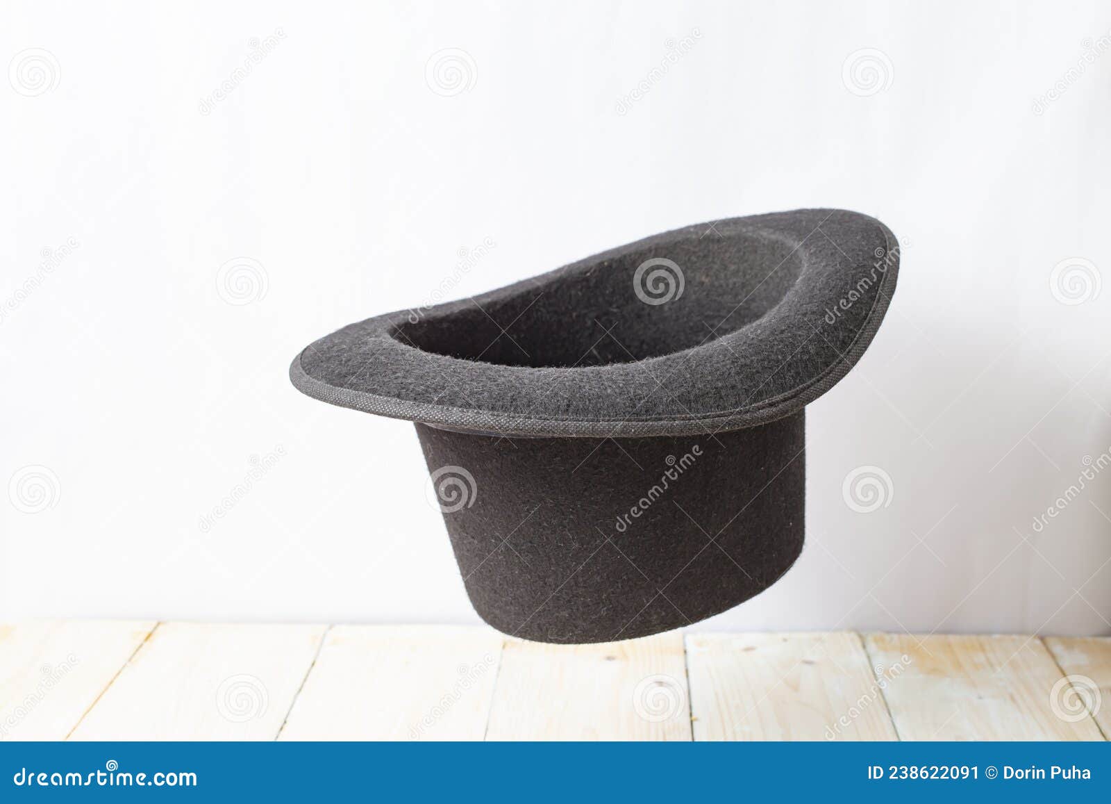 Levitating Tall Hat, on White Background Stock Image - Image of ...