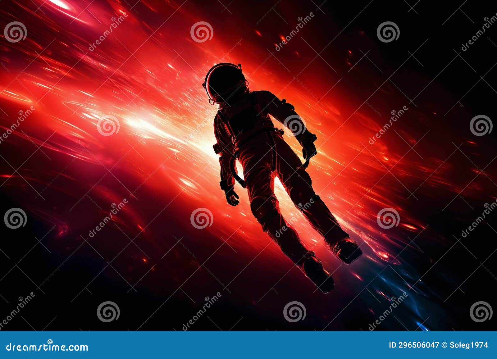 Levitation of Astronaut in Outer Space, Light Effects, Stars and Galaxy ...