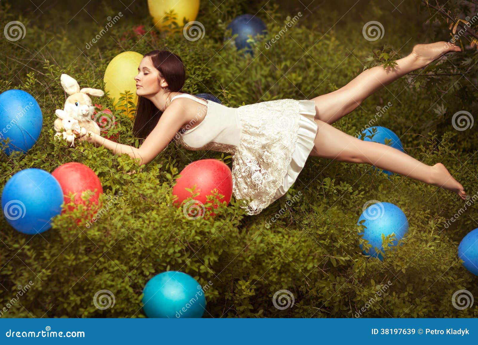 Levitation of a Beautiful Girl. Stock Image - Image of length, face ...