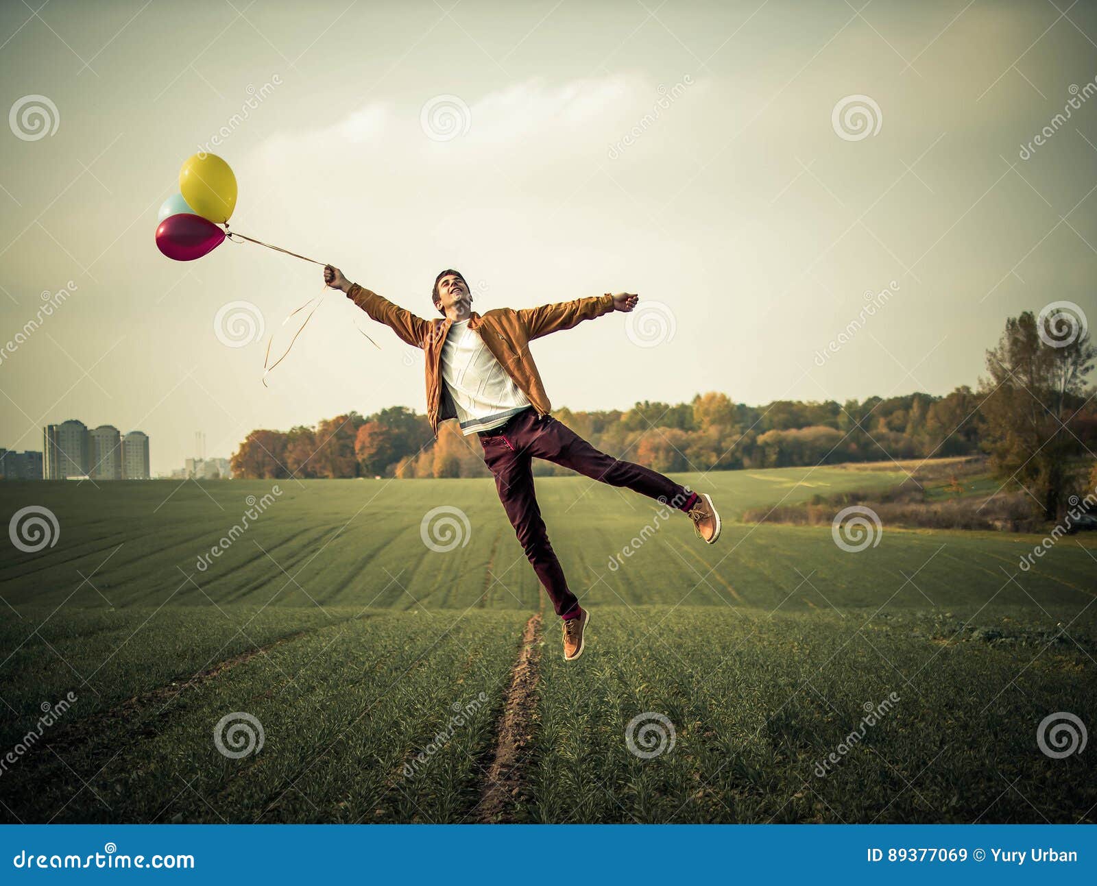 Levitation. Boy Levitation on the Field Stock Image - Image of spring ...