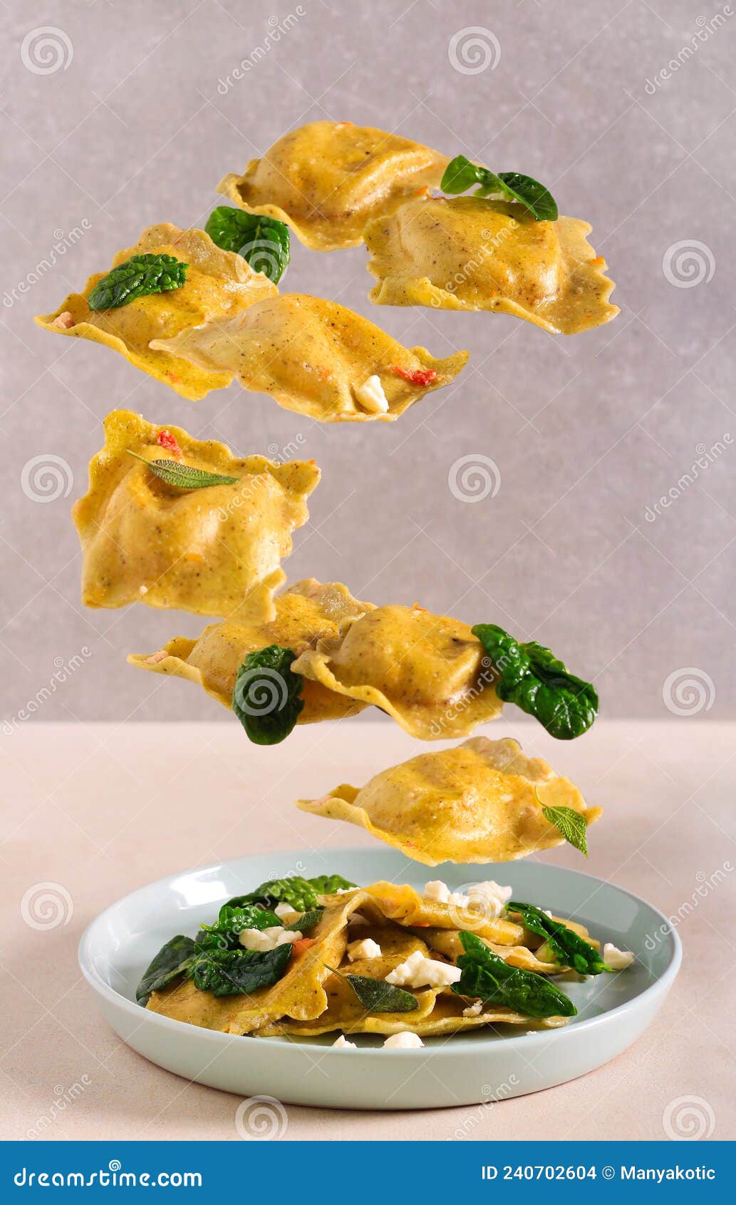 Levitation food stock photo. Image of savory, ravioli - 240702604