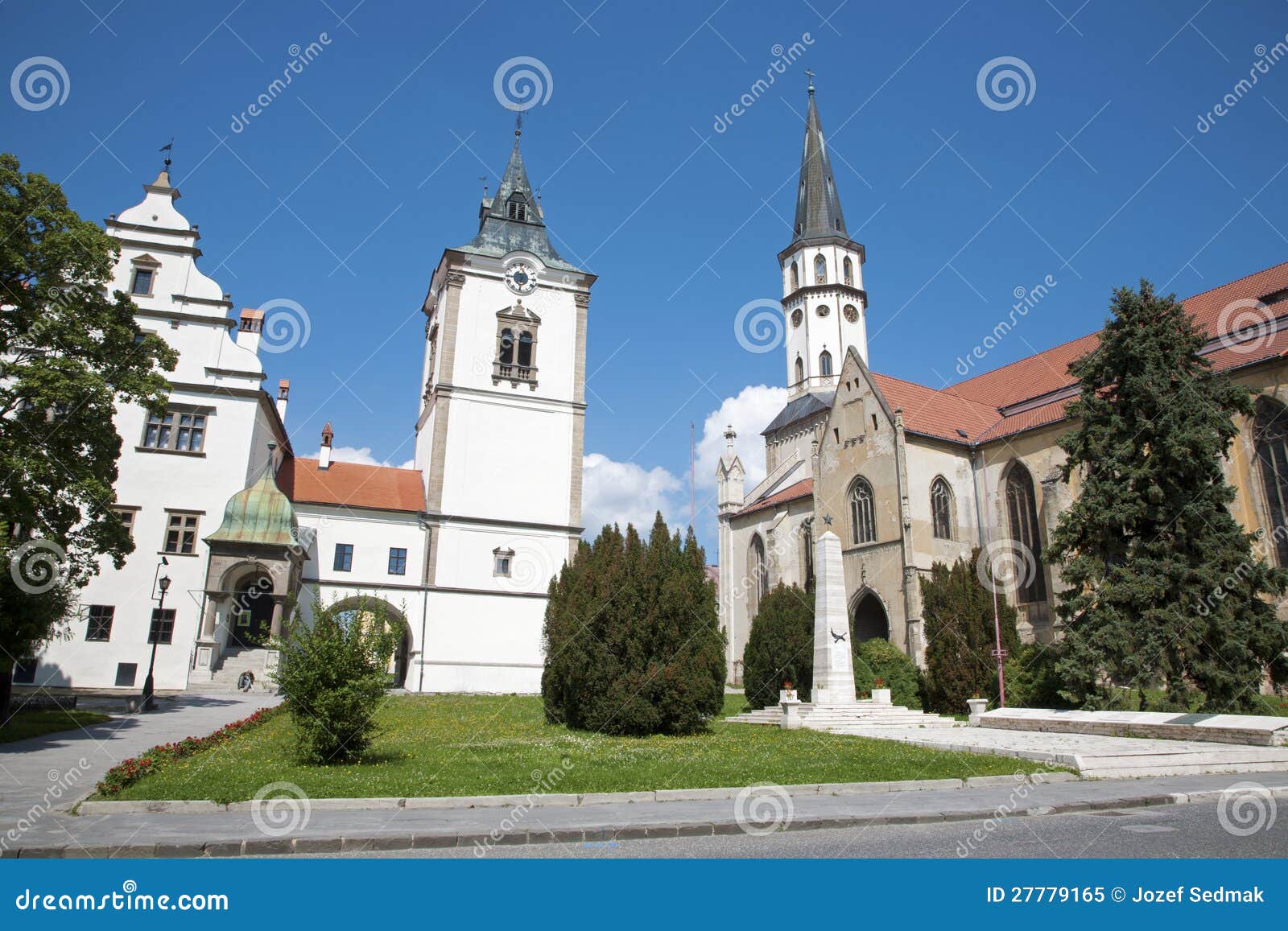 Levoca - Townhall and Saint Jacob S Church Stock Image - Image of ...