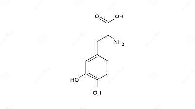 Levodopa Molecule, Structural Chemical Formula, Ball-and-stick Model ...