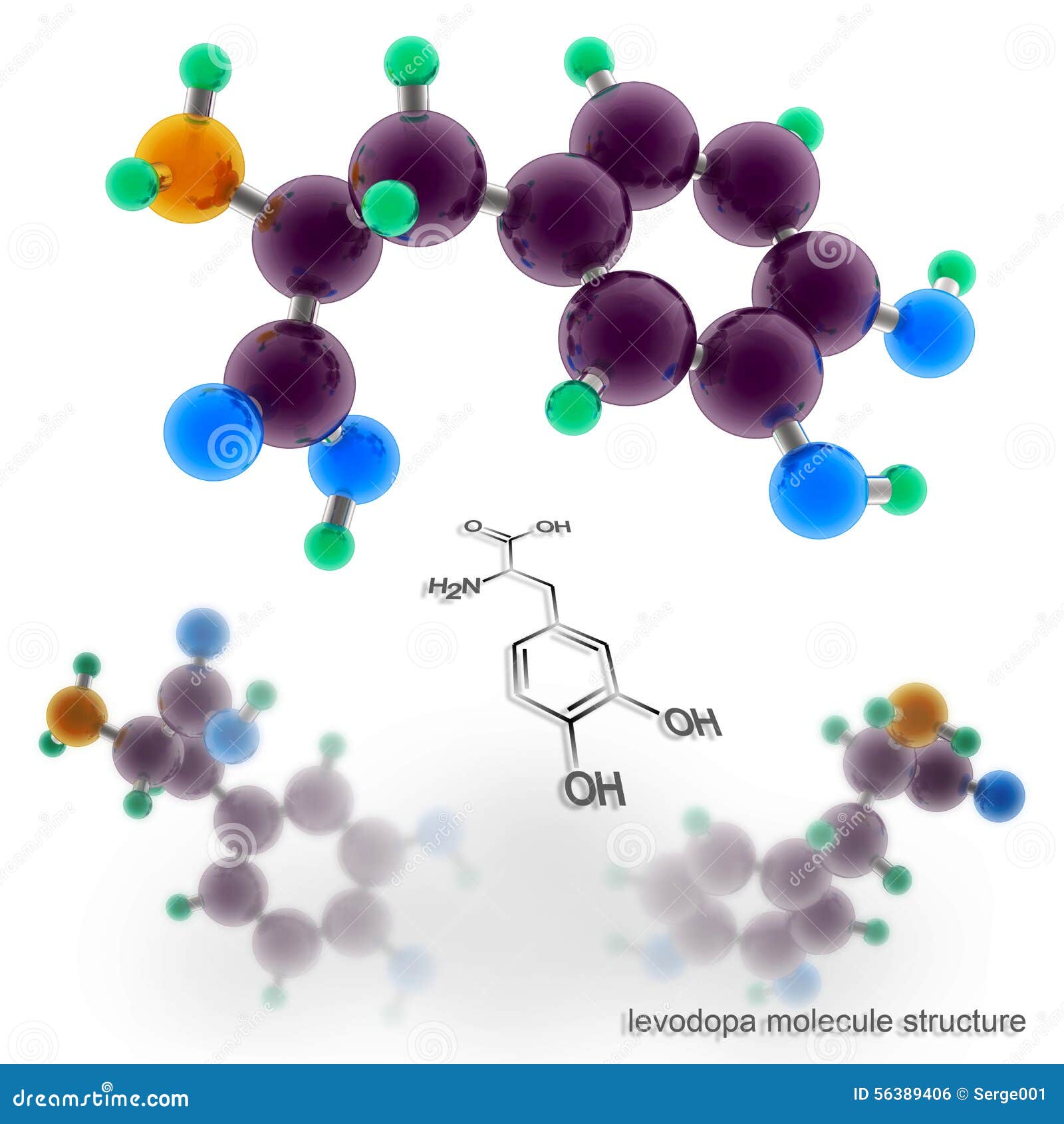 Levodopa Molecule Structure Stock Illustration - Illustration of dopa ...