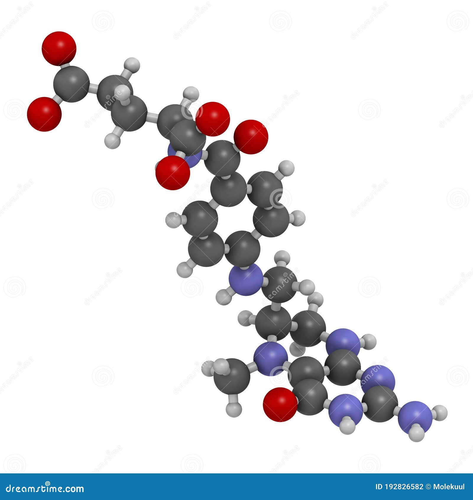 Levomefolic Acid or 5-methyltetrahydrofolate Molecule. 3D Rendering ...