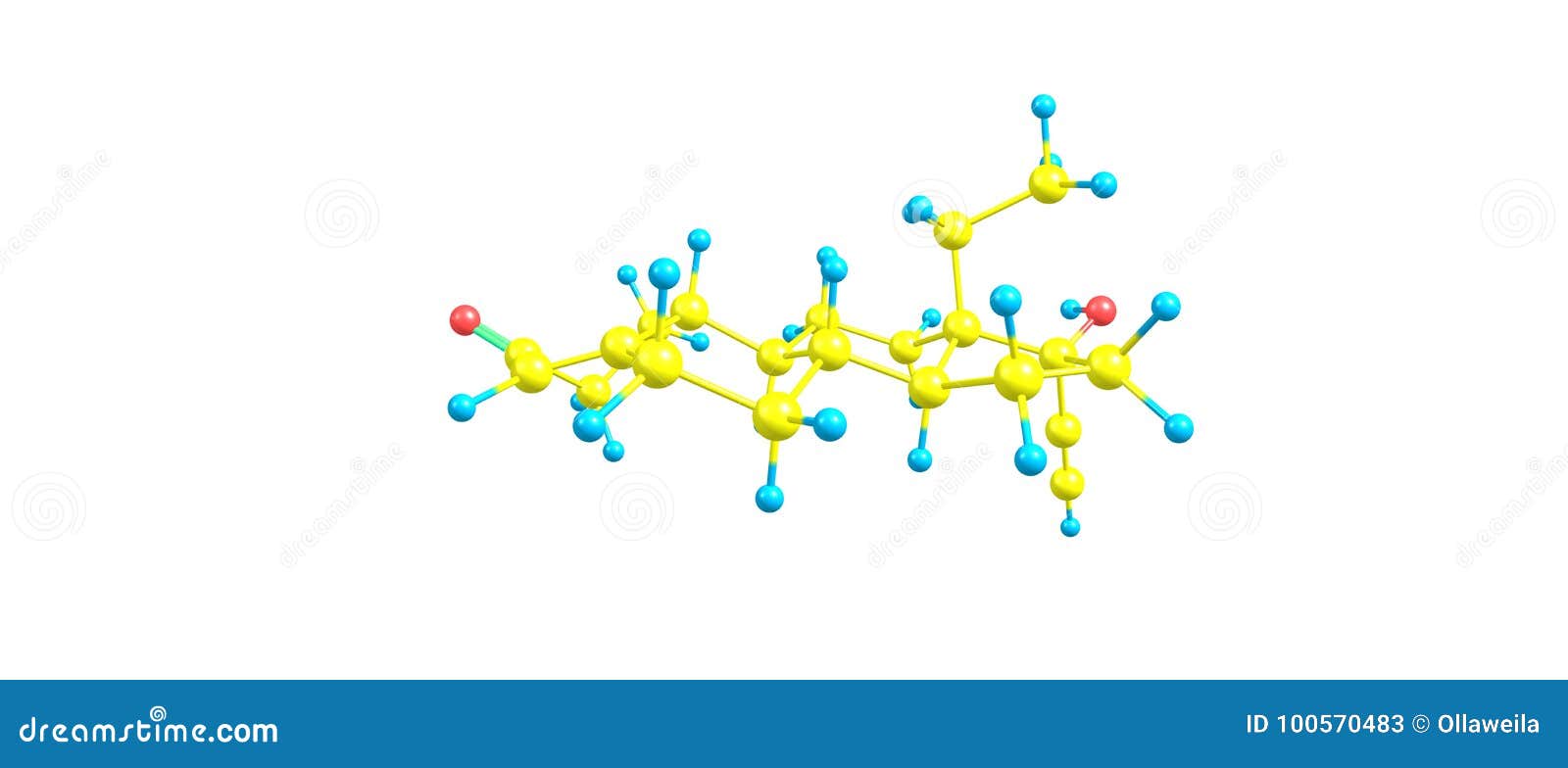 Levonorgestrel Molecular Structure Isolated on White Stock Illustration ...