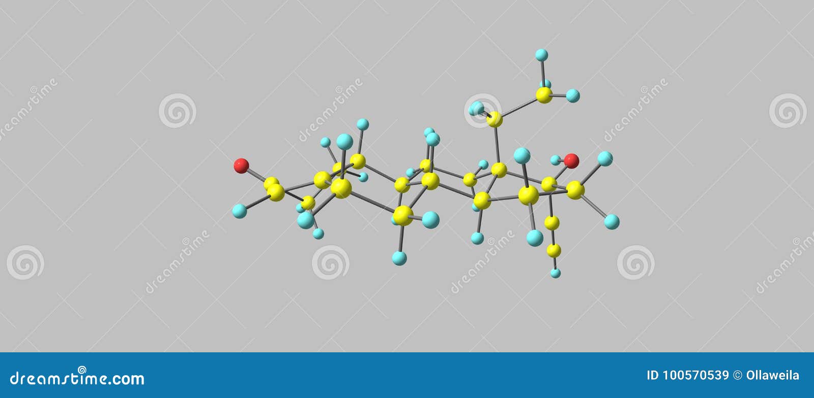 Levonorgestrel Molecular Structure Isolated on Grey Stock Illustration ...