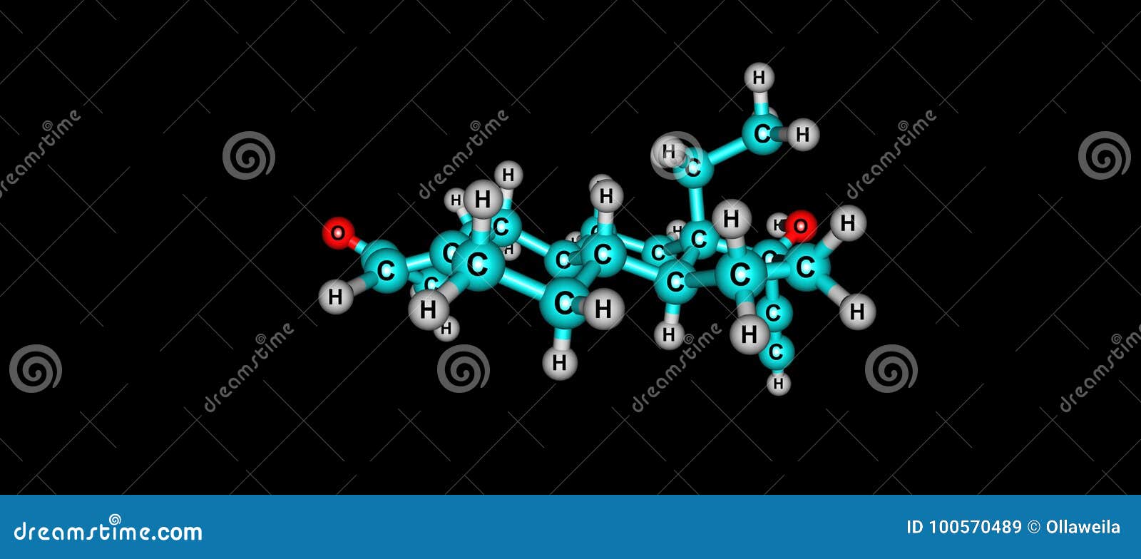 Levonorgestrel Molecular Structure Isolated on Black Stock Illustration ...