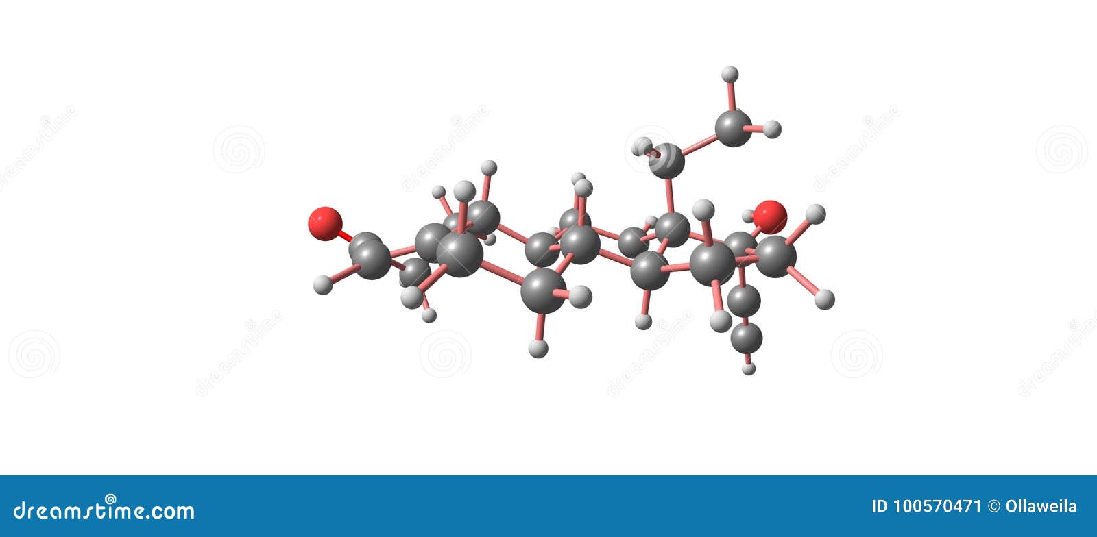 Levonorgestrel Molecular Structure Isolated on White Stock Illustration ...
