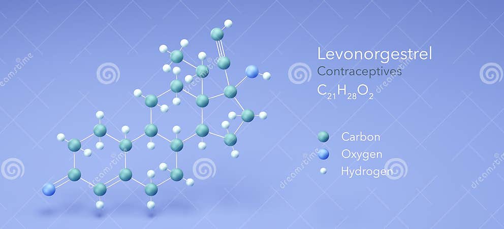 Levonorgestrel Molecule, Molecular Structures, Contraceptives, 3d Model ...
