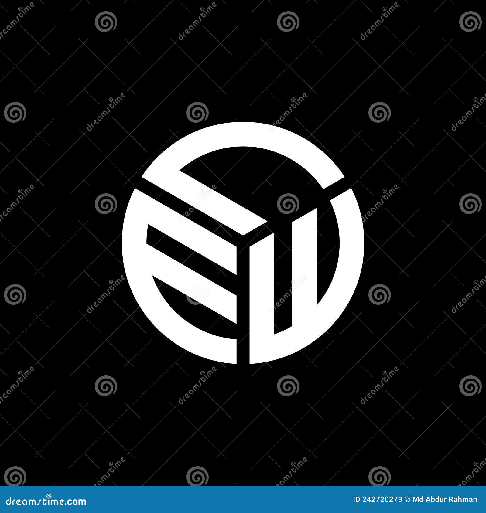 LEW Letter Logo Design on Black Background. LEW Creative Initials ...