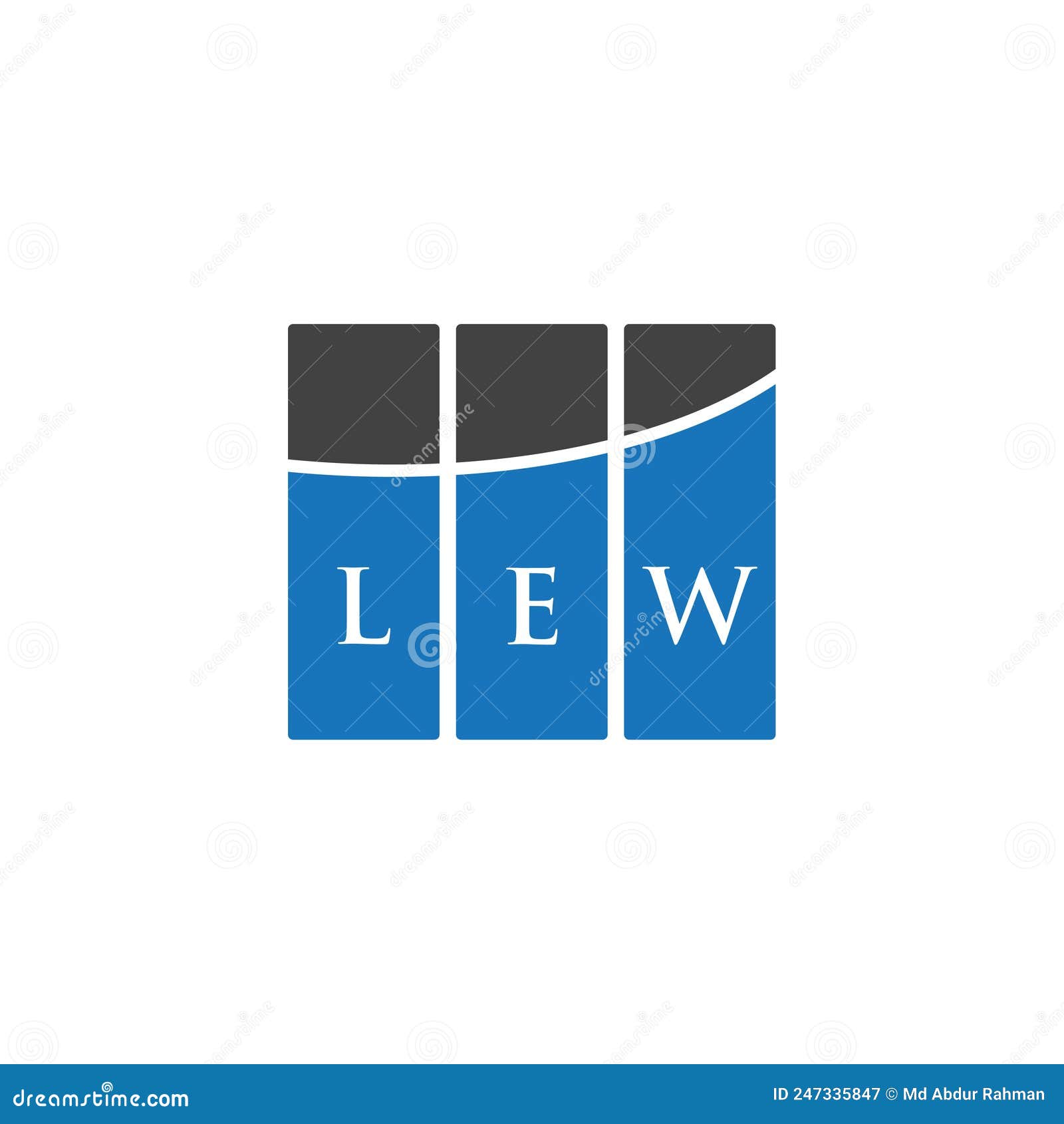 LEW Letter Logo Design on WHITE Background. LEW Creative Initials ...