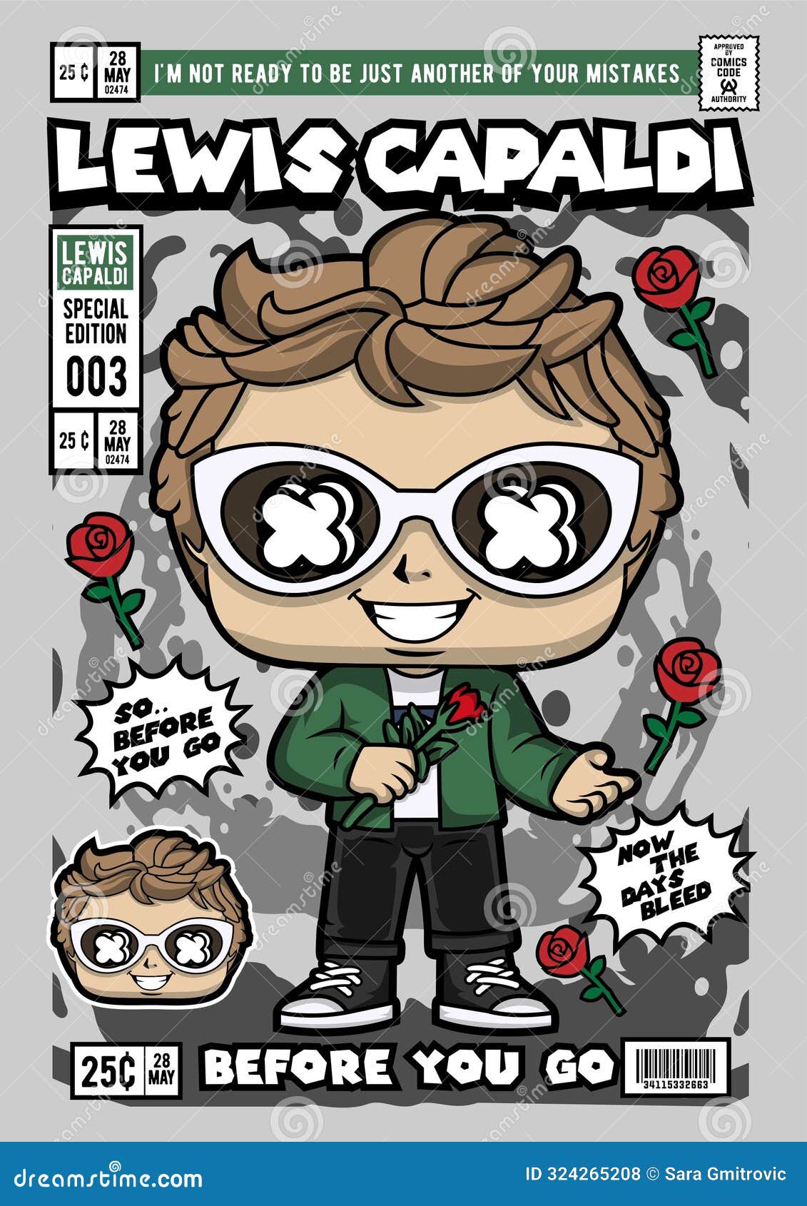 Lewis Capaldi stock illustration. Illustration of font - 324265208