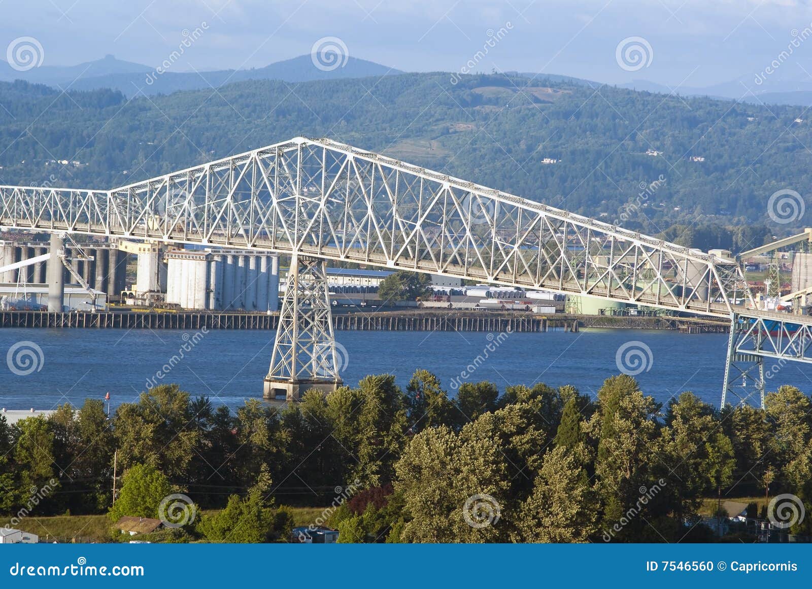 Lewis and Clark Bridge Over Columbia River Stock Photo - Image of ...