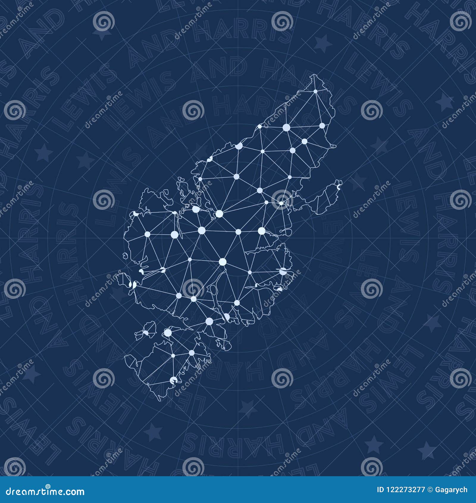 Lewis and Harris Network, Constellation Style. Stock Vector ...