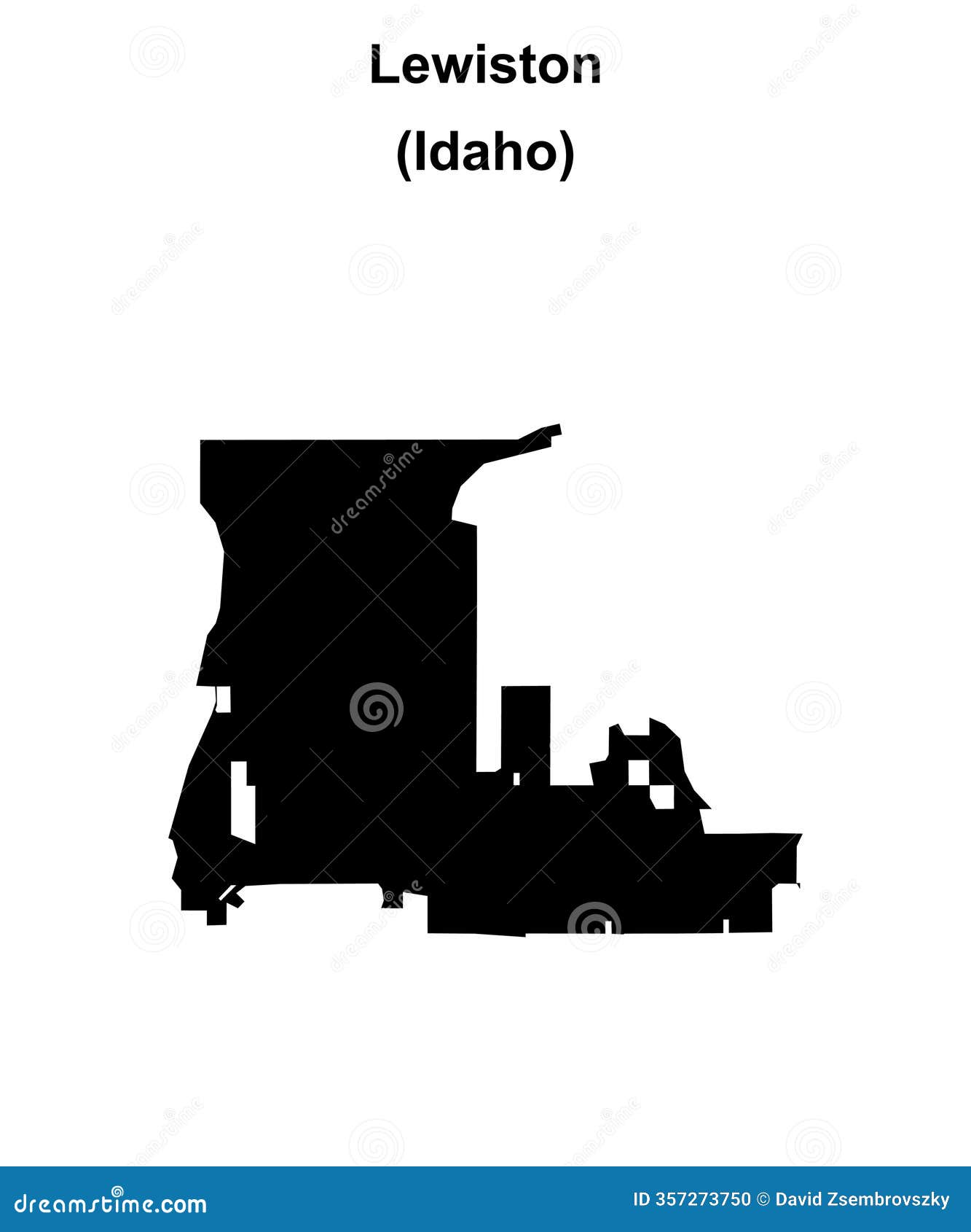 Lewiston outline map stock vector. Illustration of silhouette - 357273750