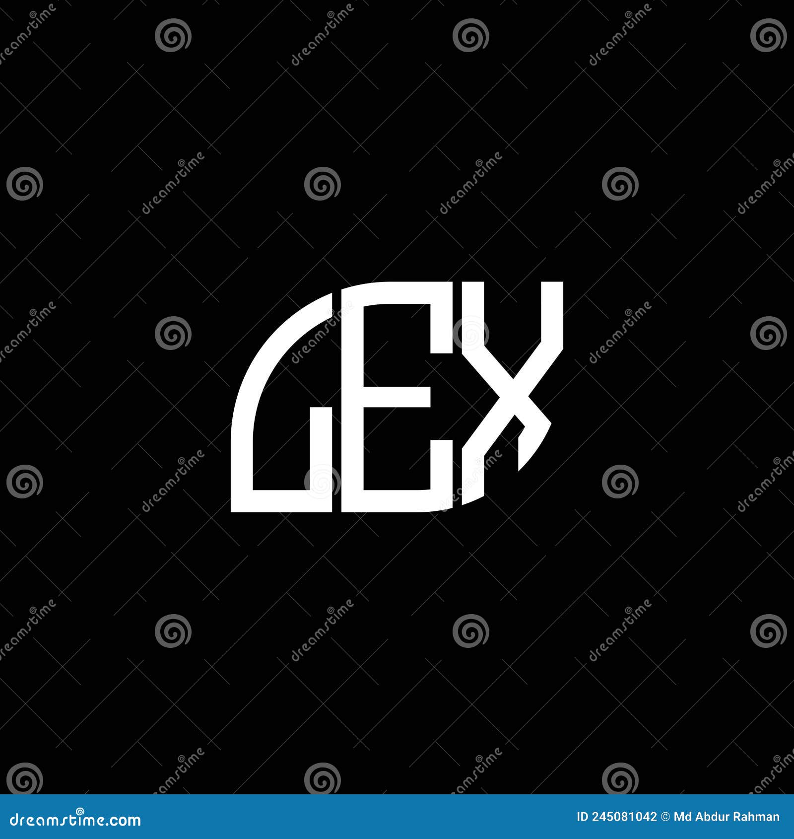 LEX Letter Logo Design on Black Background. LEX Creative Initials ...