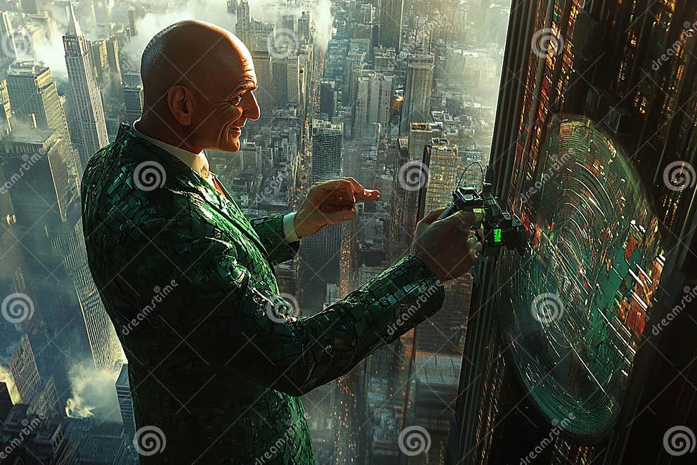 Lex Luthor s Master Plan stock illustration. Illustration of technology ...