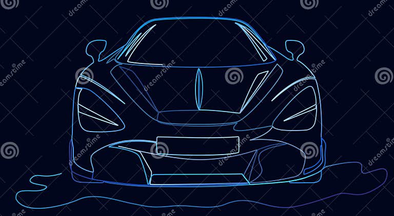 Lexus in One Line in Blue Tones Stock Vector - Illustration of ...