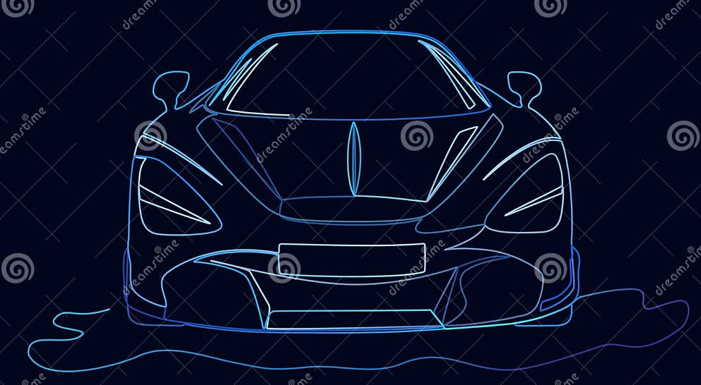 Lexus in One Line in Blue Tones Stock Vector - Illustration of ...