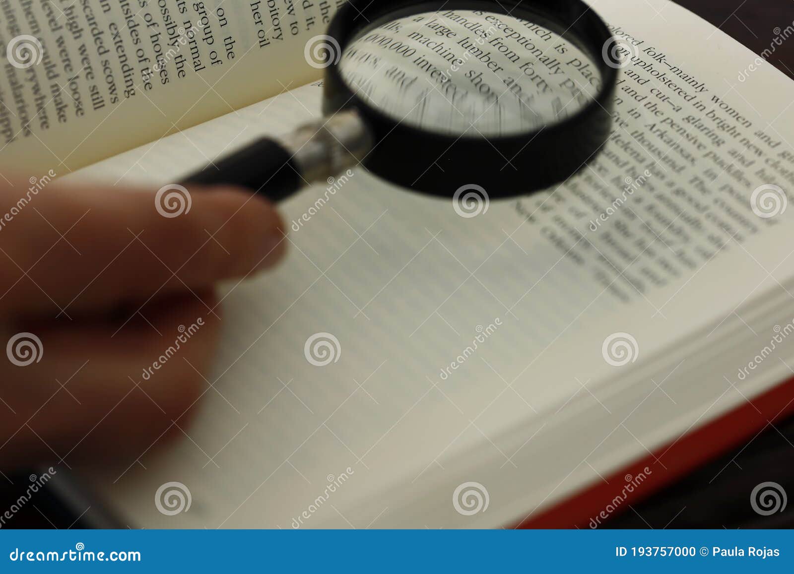 Leyendo Un Libro Con Una Lupa Foto de archivo - Imagen de observar ...
