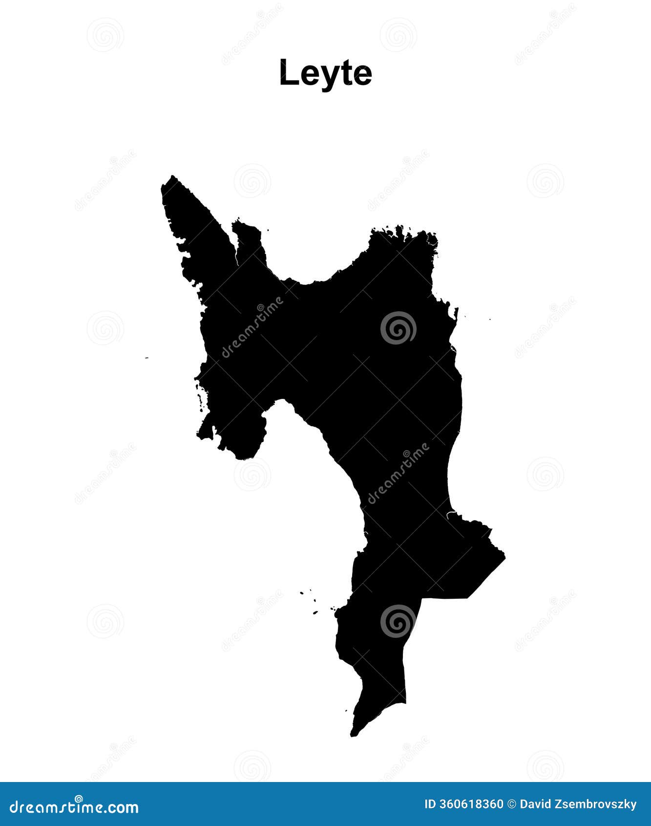Leyte outline map stock illustration. Illustration of detailed - 360618360