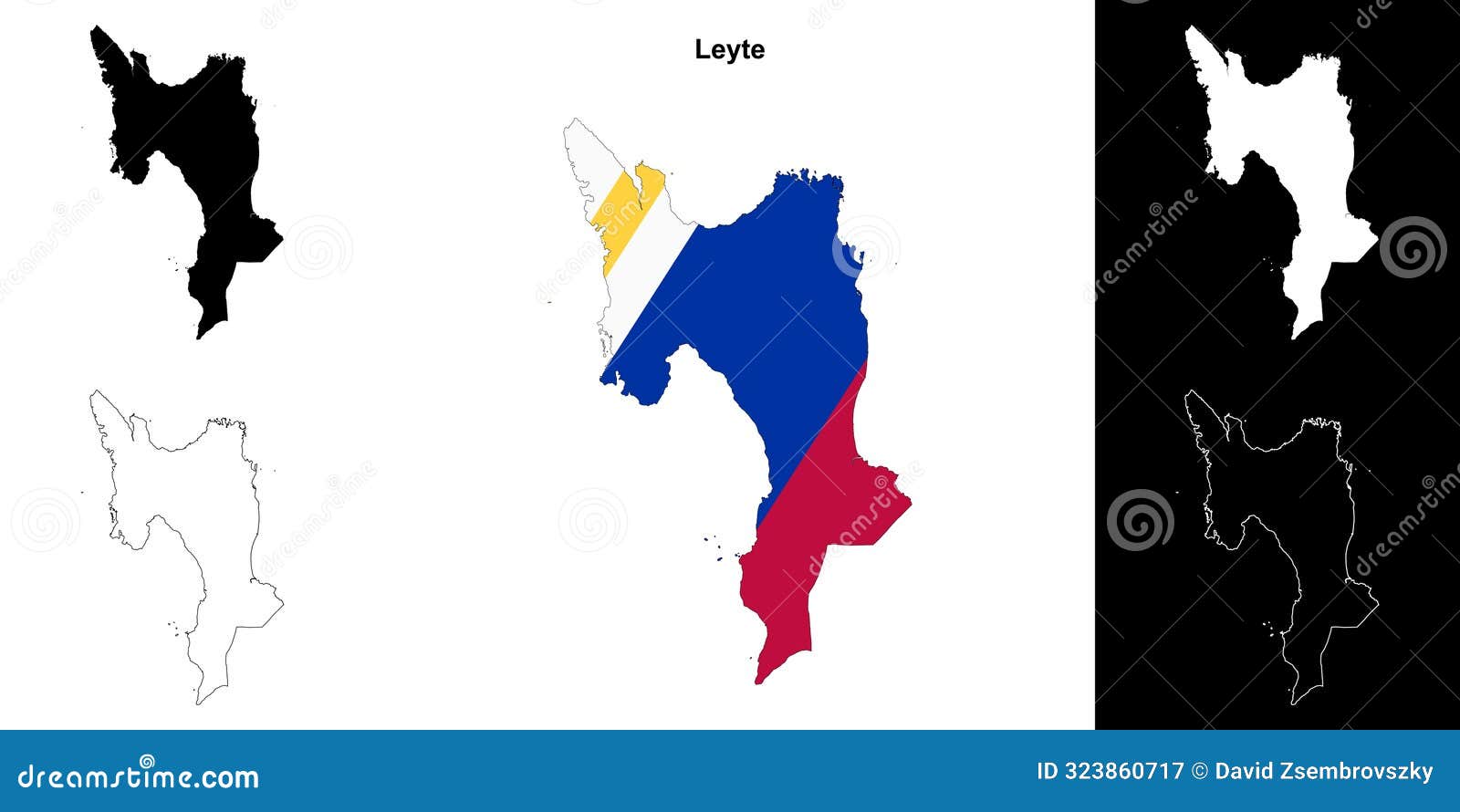 Leyte outline map stock vector. Illustration of provinces - 323860717