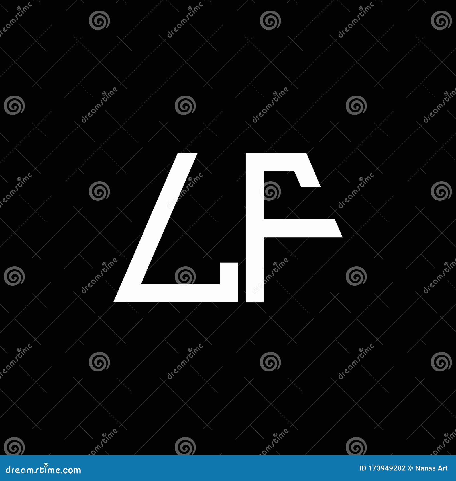 LF Logo Abstract Monogram Isolated on Black Background Stock ...