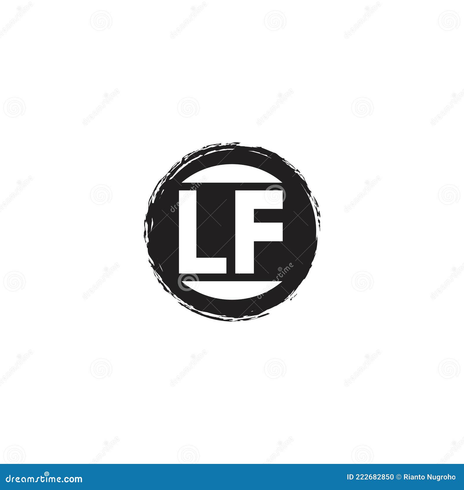 LF Logo Initial Letter Monogram with Abstrac Circle Shape Design ...