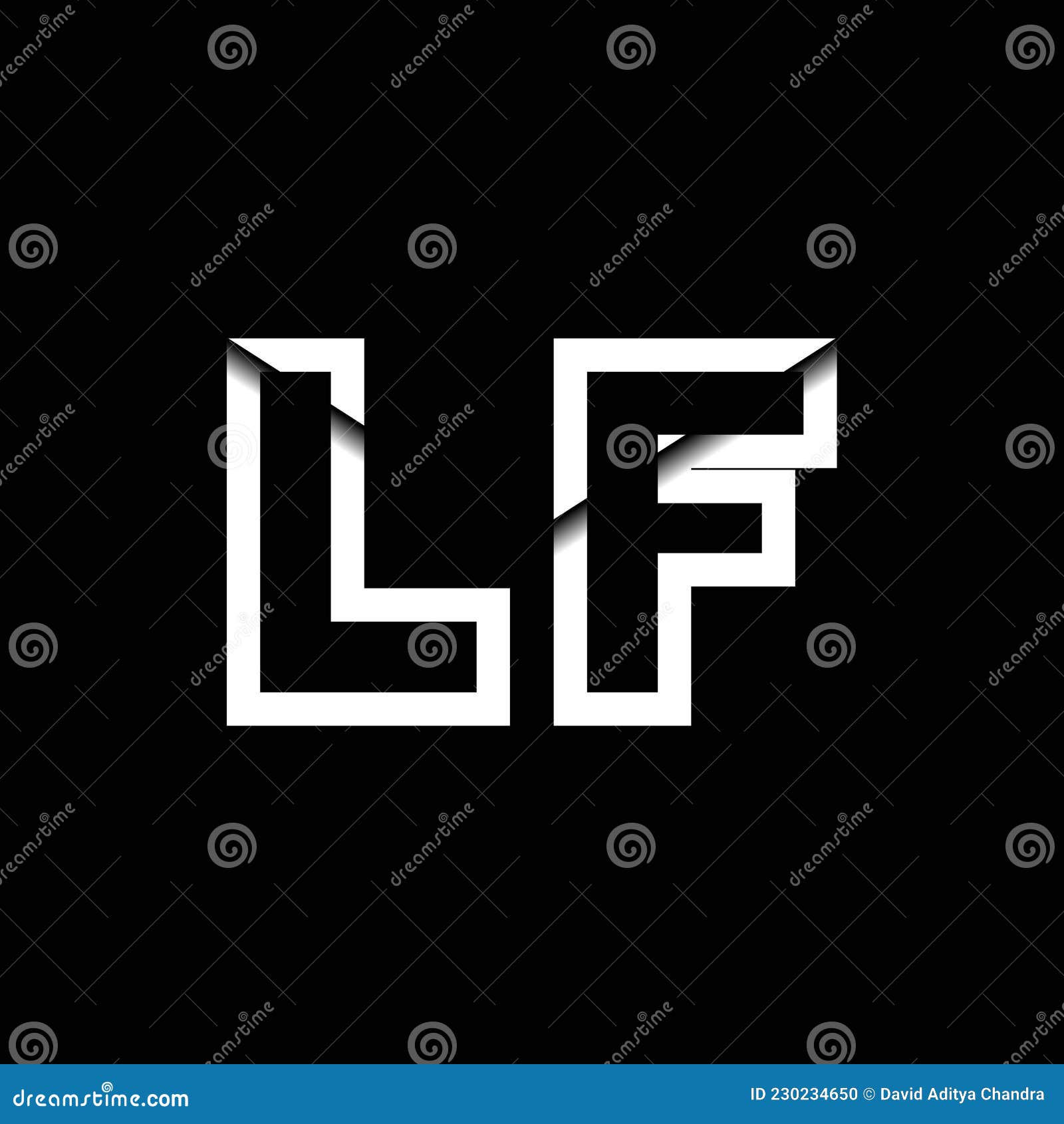 LF Monogram Envelope Shape Style Stock Vector - Illustration of lines ...