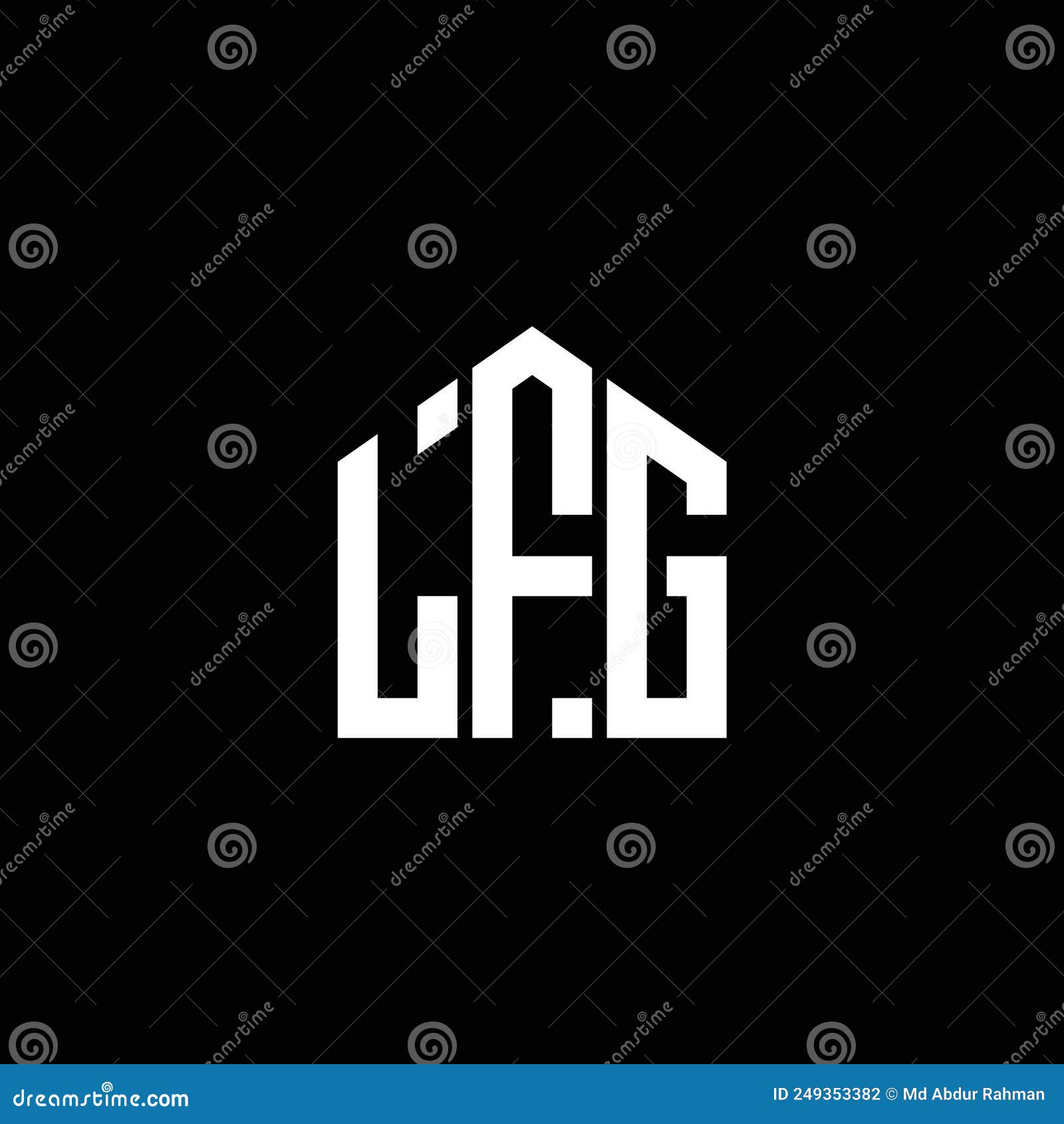 LFG Letter Logo Design on BLACK Background. LFG Creative Initials ...