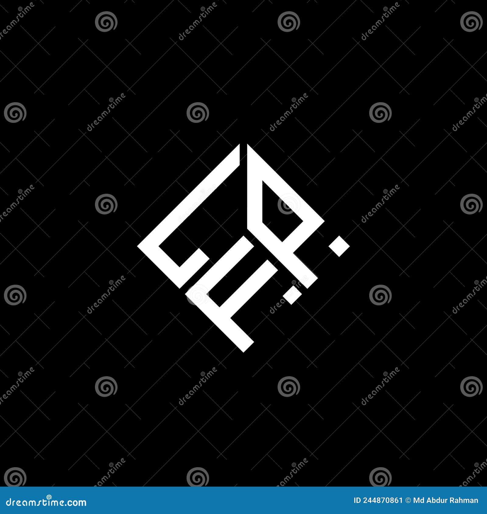 LFP Letter Logo Design on Black Background. LFP Creative Initials ...