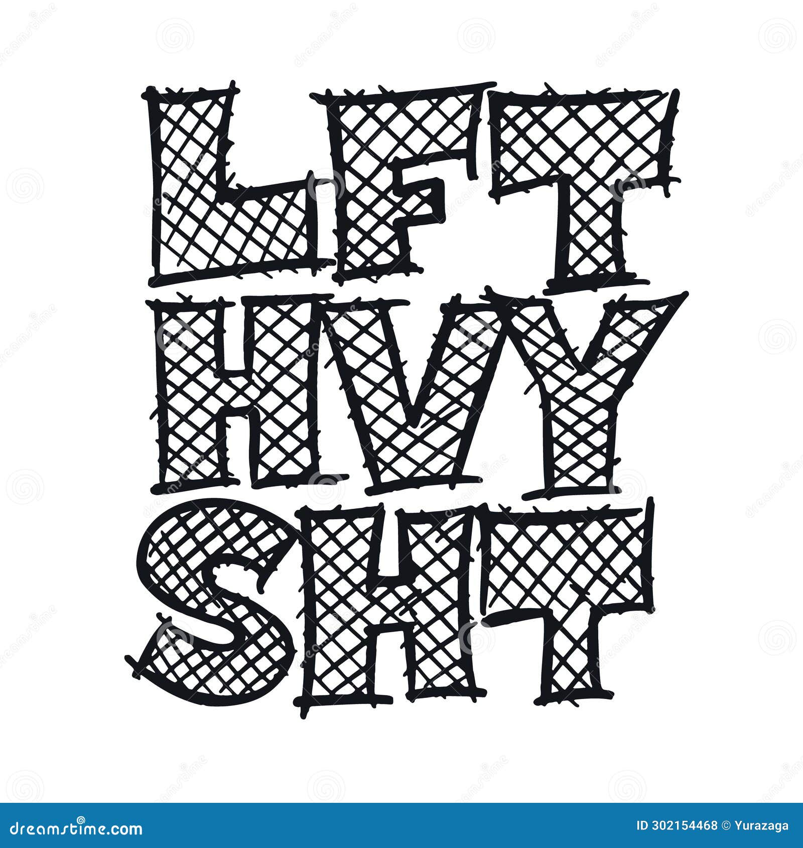 LFT HVY SHT Vector Lettering Stock Vector - Illustration of logo ...